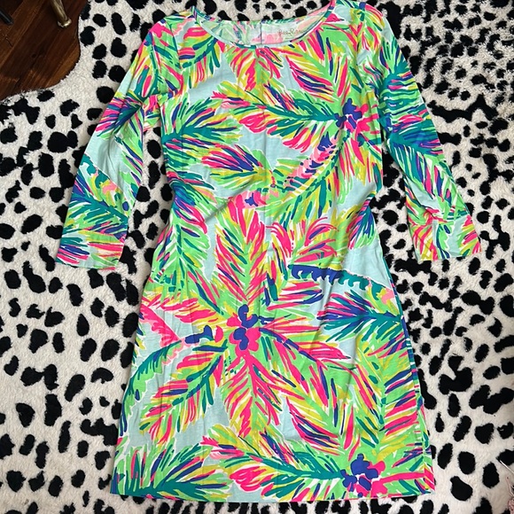 Lilly Pulitzer | Dresses | Lilly Pulitzer Cotton Shift Dress Palm Tree ...